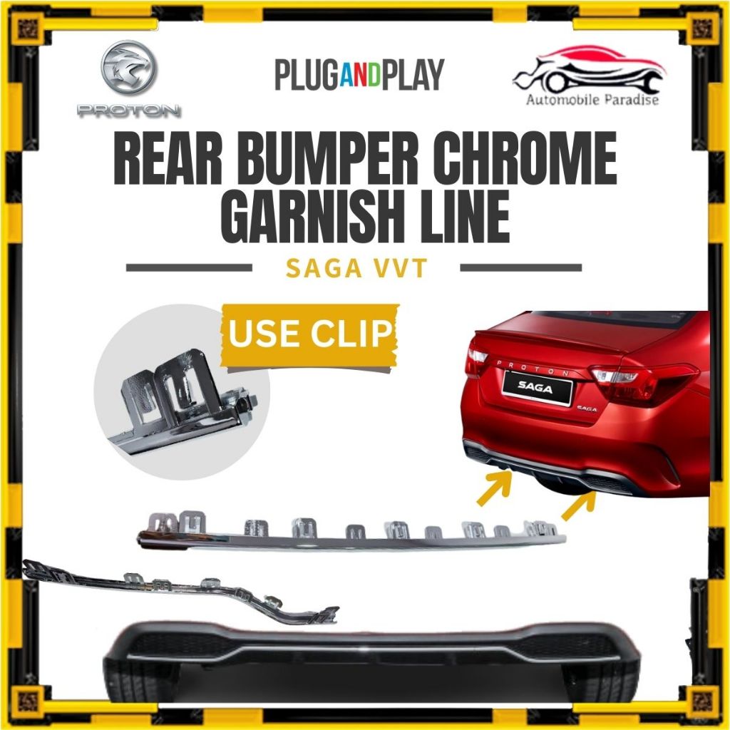 Proton Saga - Rear Bumper Lower Diffuser Chrome Garnish Line ( Saga VVT ...