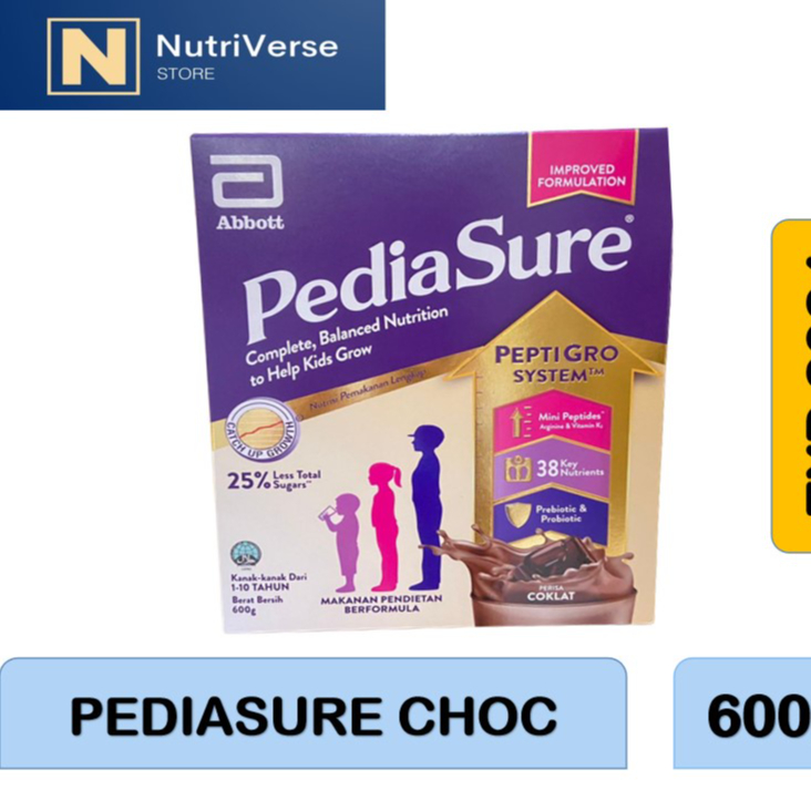 NEW! Exp 2025 PEDIASURE CHOCOLATE (COKLAT) 600g | Shopee Malaysia
