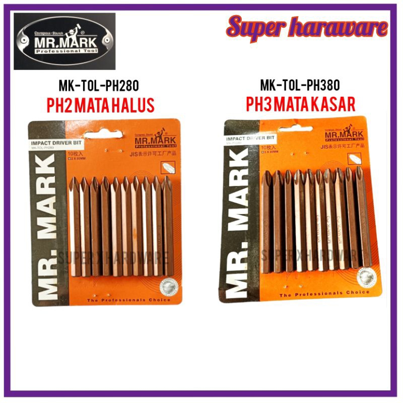 1PC MR.MARK IMPACT DRIVER BIT PH2/PH3/MK-PH280/MK-PH380/impact driver bit/mata impact/mata ...