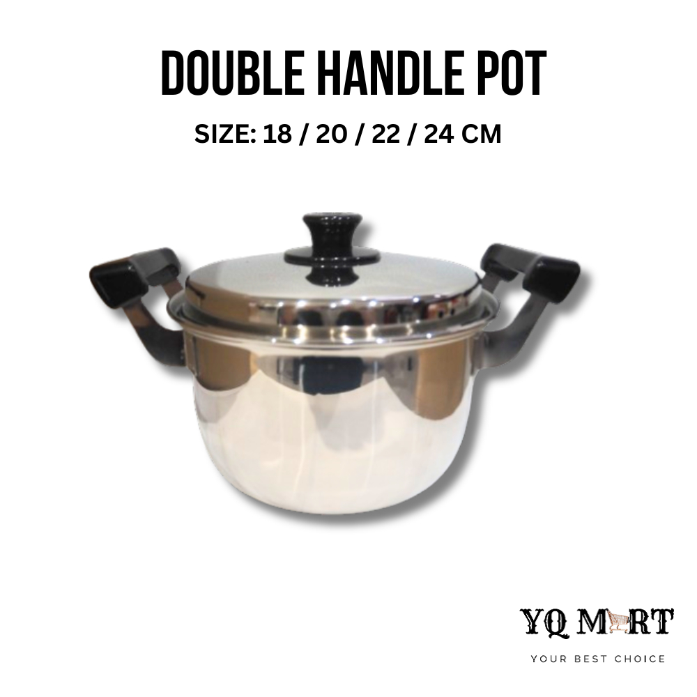 18/20/22/24/26/28cm Extra Thick 304 Stainless Steel Double Handle Pot Periuk | Shopee Malaysia