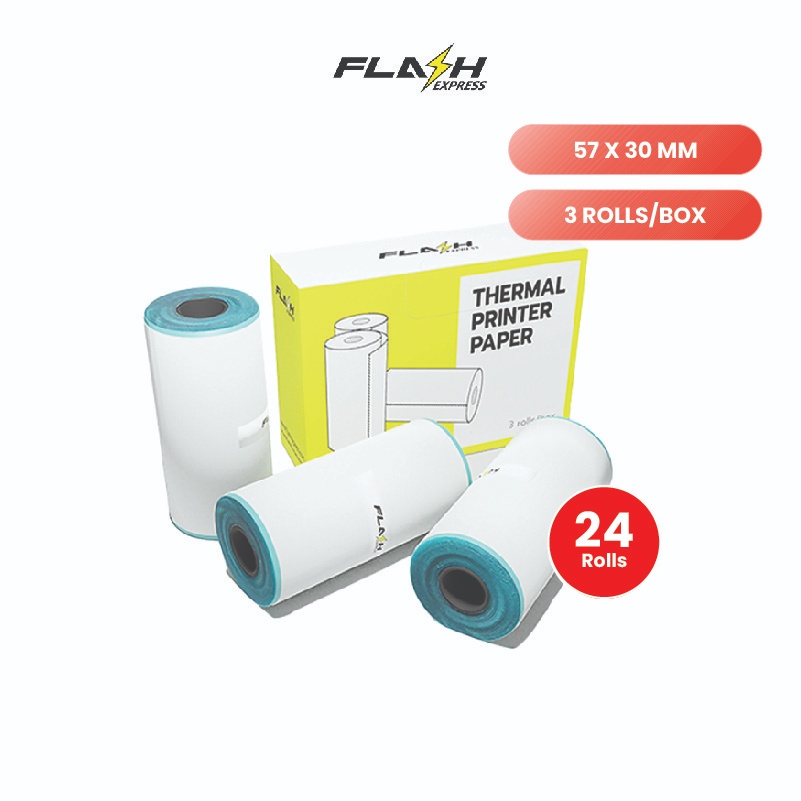🧾 Flash Toy 24 Rolls Thermal Sticker Printing Paper 57 * 30mm | Shopee ...