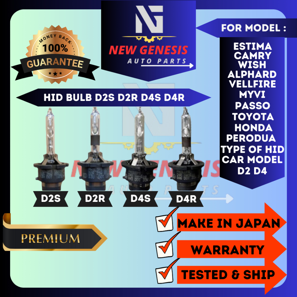 Toyota Honda Mazda Subaru Perodua Proton HID Bulb D2R D2S D4R D4S Osram/Philips Original Japan ...
