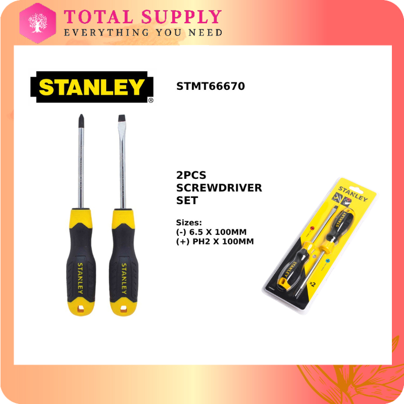 STANLEY STMT66670 CUSHION GRIP 2 SECREWDRIVER SET 2 PIECES PHILIPS ...