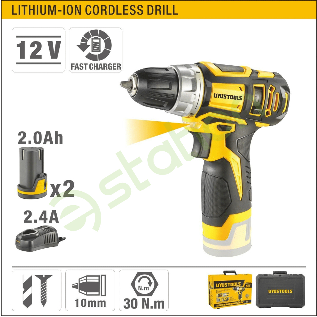 UYUSTOOLS UY-ITL02-122 LITHIUM-ION CORDLESS DRILL | Shopee Malaysia