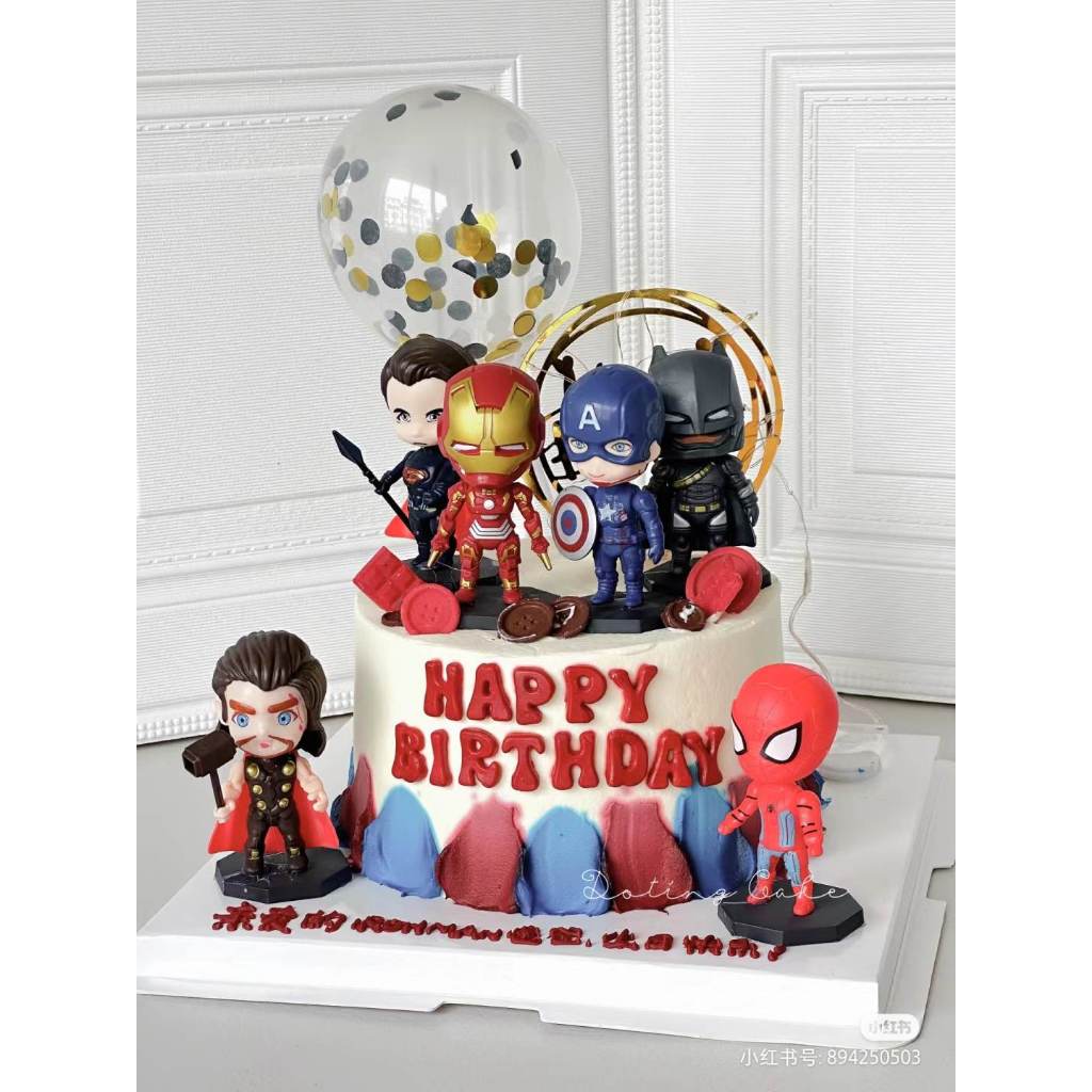 Hero Marvel Avengers Theme Cute Version Birthday Cake Topper ...