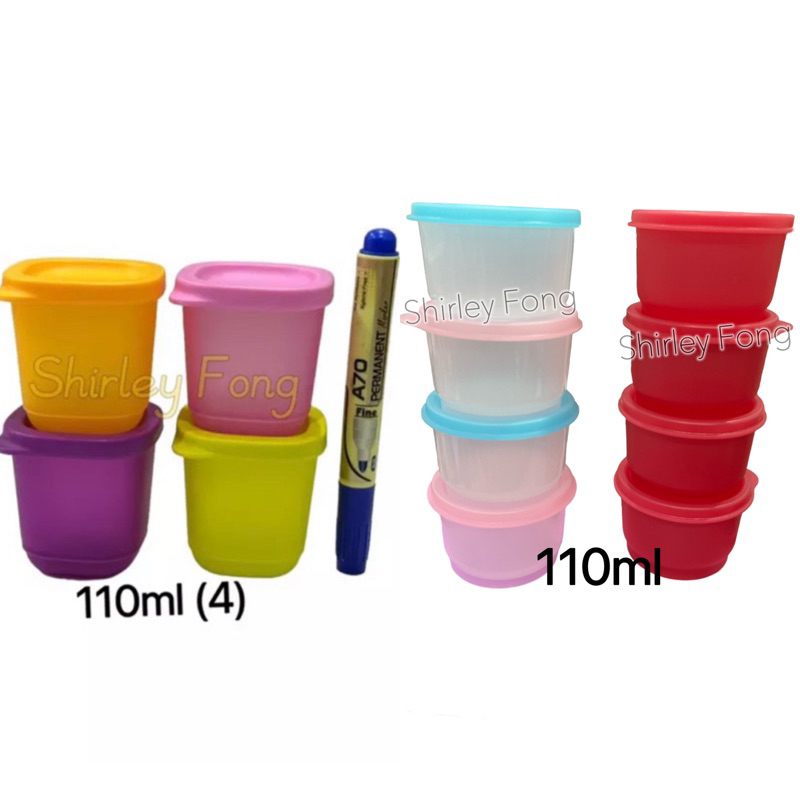 Tupperware Snack Cup 110ml (4pcs) / Cubix Square 110ml (4) | Shopee ...