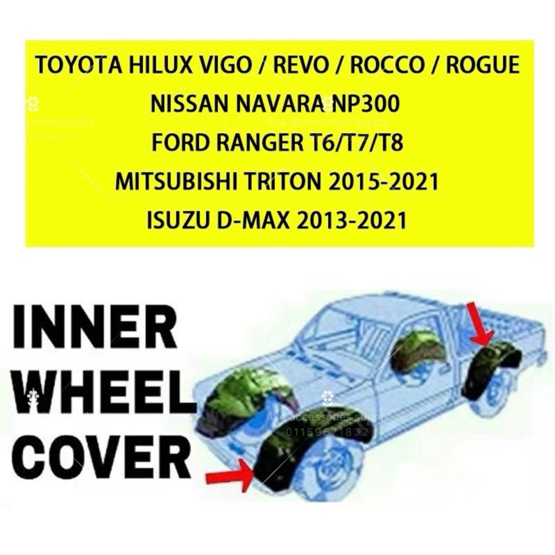 Seemok Inner Wheel Cover Hilux Revo Rogue Vigo Dmax Triton Navara NP300 ...