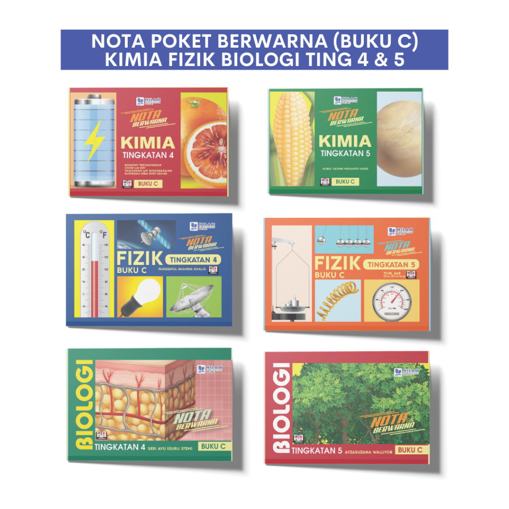 NILAM NOTA POKET BERWARNA KIMIA FIZIK BIOLOGI TING 4 5 DWIBAHASA (2024 ...