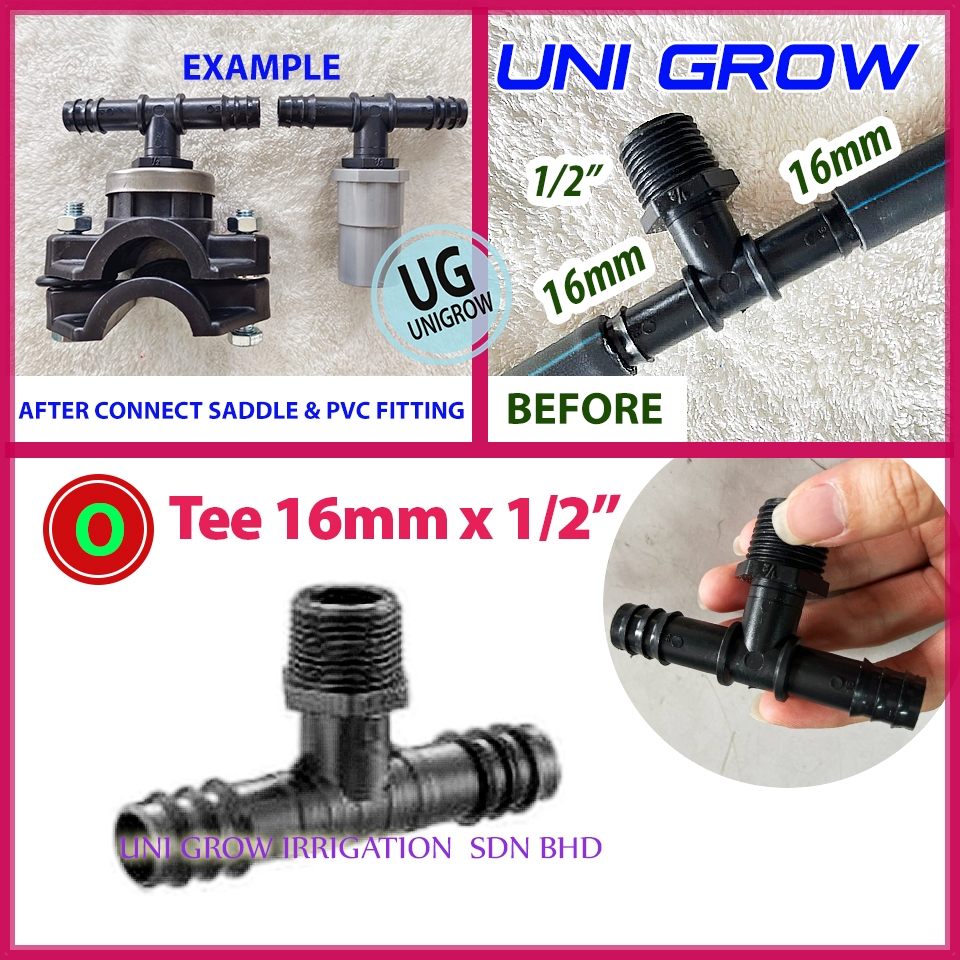 (1pc) Fitting 16mm LDPE Tubing Pipe Elbow Tee Join End Cap 灌溉系统水喉接头器材 ...