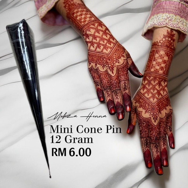 Mini Cone Inai Lukis By Mekza Henna berjarum (pin) | Shopee Malaysia