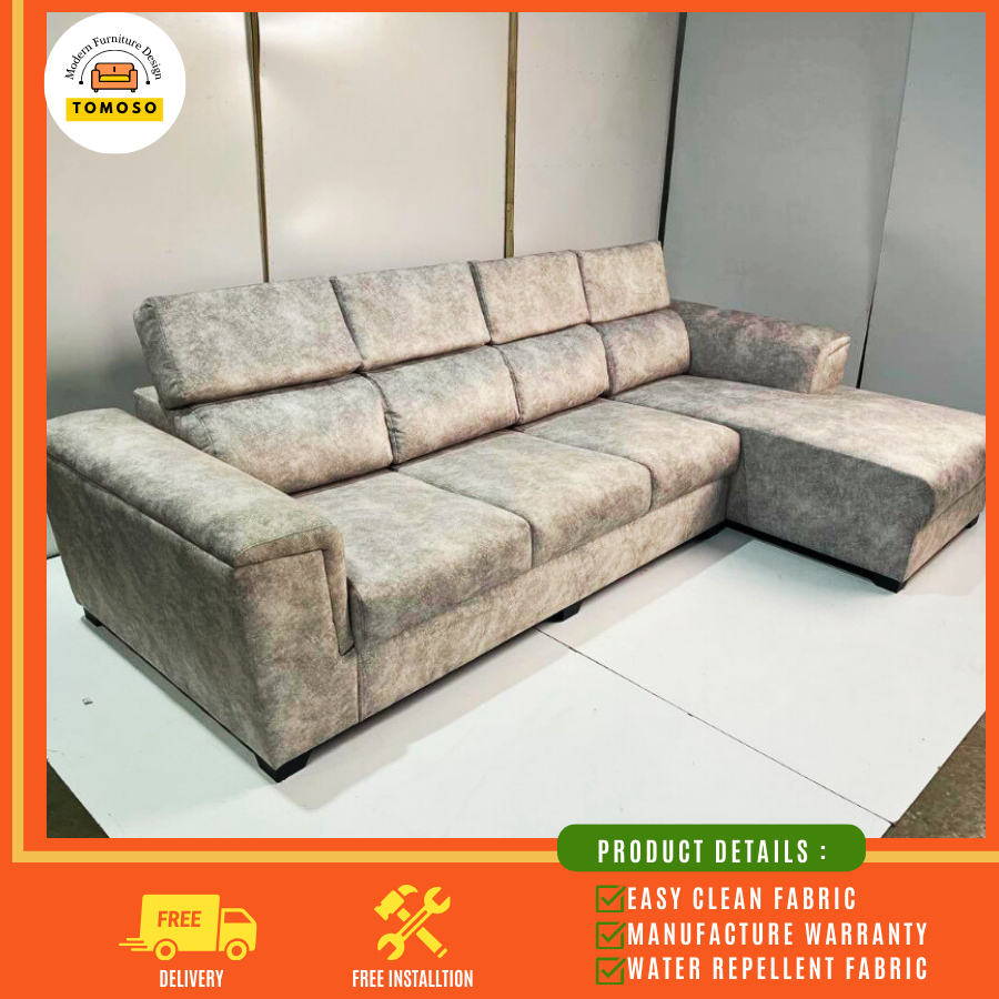 (Custom Color) Anti Cat Scratch Modern 3 + L Shape Sofa Marble Velvet ...