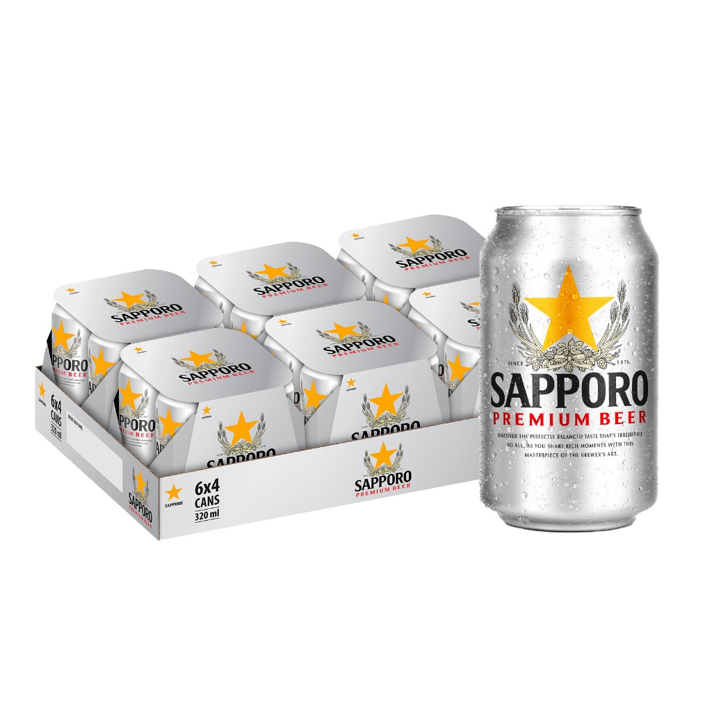 Sapporo Beer Can Lager Beer 5.0% Alcohol (320ml x 24) | Shopee Malaysia