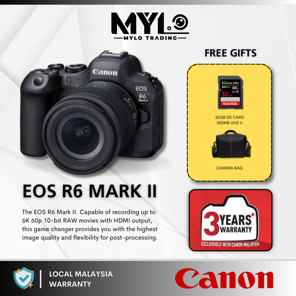 (READY STOCK) - Canon EOS R6 Body | EOS R6 II | EOS R6II | RF 24-105 IS STM Mirrorless Camera ...