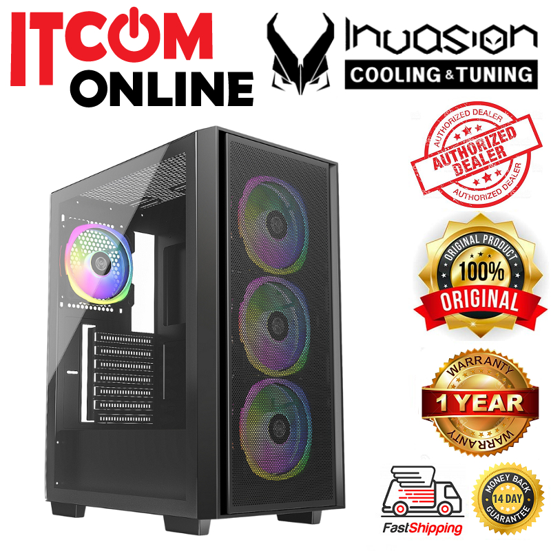 INVASION LD-500 TG ATX CASING BLK | Shopee Malaysia