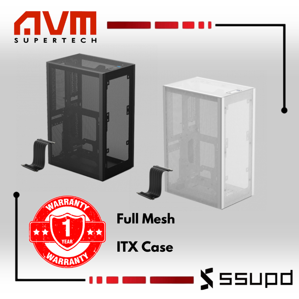 AVM SSUPD Meshlicious Full Mesh ITX PC Desktop Casing Support ATX PSU ...