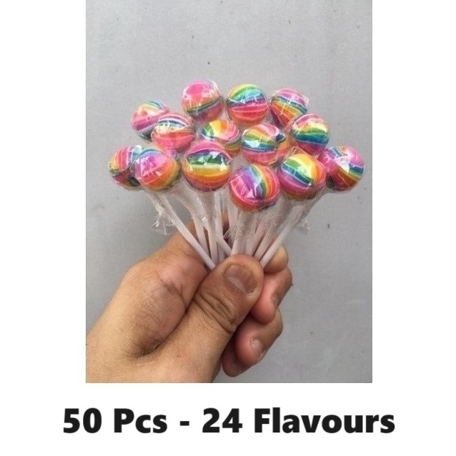 50 Pcs Mini Lollipop Candy Rainbow/Coke Cola/Sprite/Planet/Durian/Watermelon/Mix Fruits ...