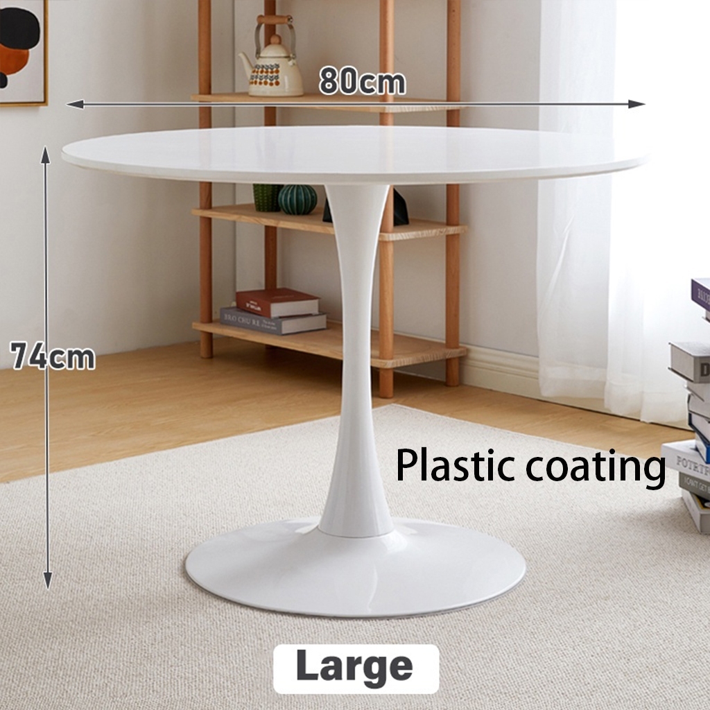 ⚪Round White Coffee/Tea Table Nordic Style Dining Table Balcony Leisure ...