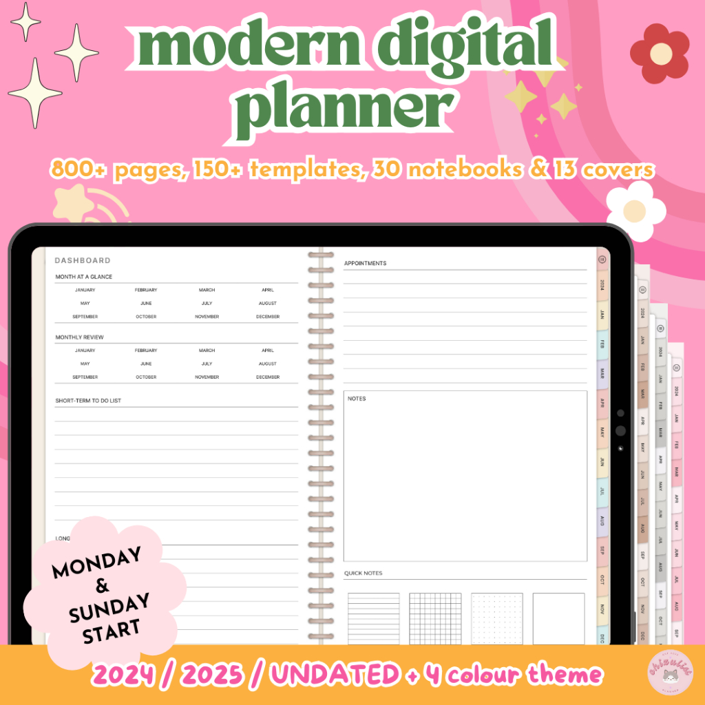 [PDF] MODERN DIGITAL PLANNER 2024 2025 UNDATED | ULTIMATE PLANNER ...