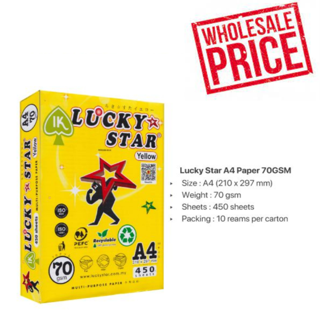 [WHOLESALE]A4 Paper/Lucky Star/A4 Kertas 70gsm/Copier Paper (450'S/Ream ...