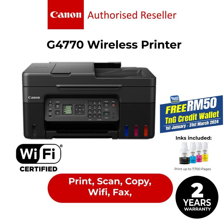 Canon Pixma G4770 Wireless Refillable Ink All in One Printer with Fax ...