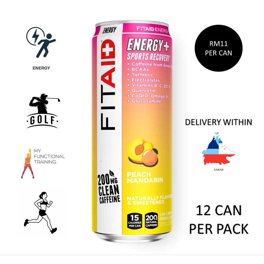 FITAID ENERGY + Sports Recovery - Peach Mandarin (1 carton) | Shopee ...
