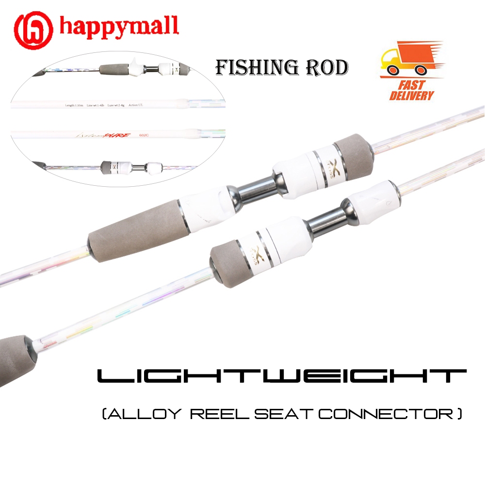 Happymall NEW Carbon Fiber Fishing Rod Ultralight Spinning Baitcasting ...