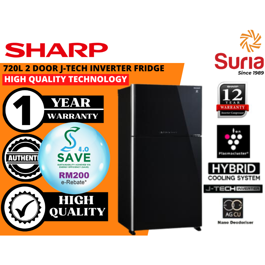 (Free Delivery Kedah,Penang & Perlis) Sharp 720L 2 Door J-Tech Inverter ...