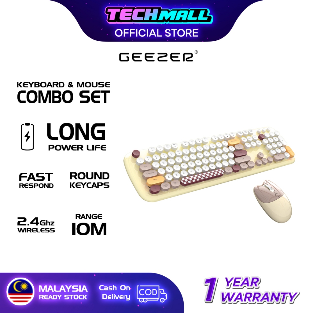 GEEZER Zero 2.4GHZ Wireless Keyboard And Mouse Combo Set | Shopee Malaysia
