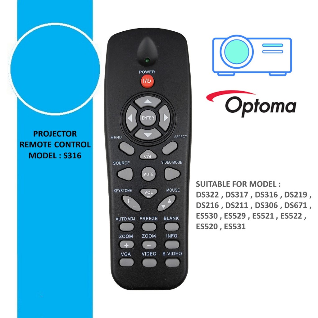 OPTOMA Projector Remote Control S316 | Shopee Malaysia