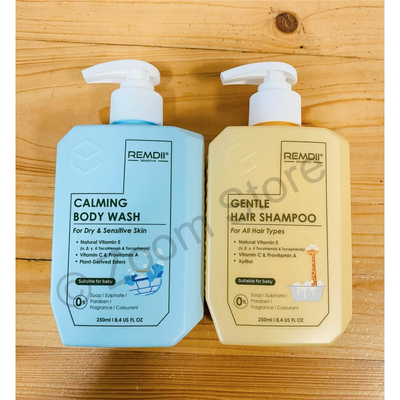 [NEW PACKING] Remdii Calming Body Wash Gentle Hair Shampoo Set for Dry ...