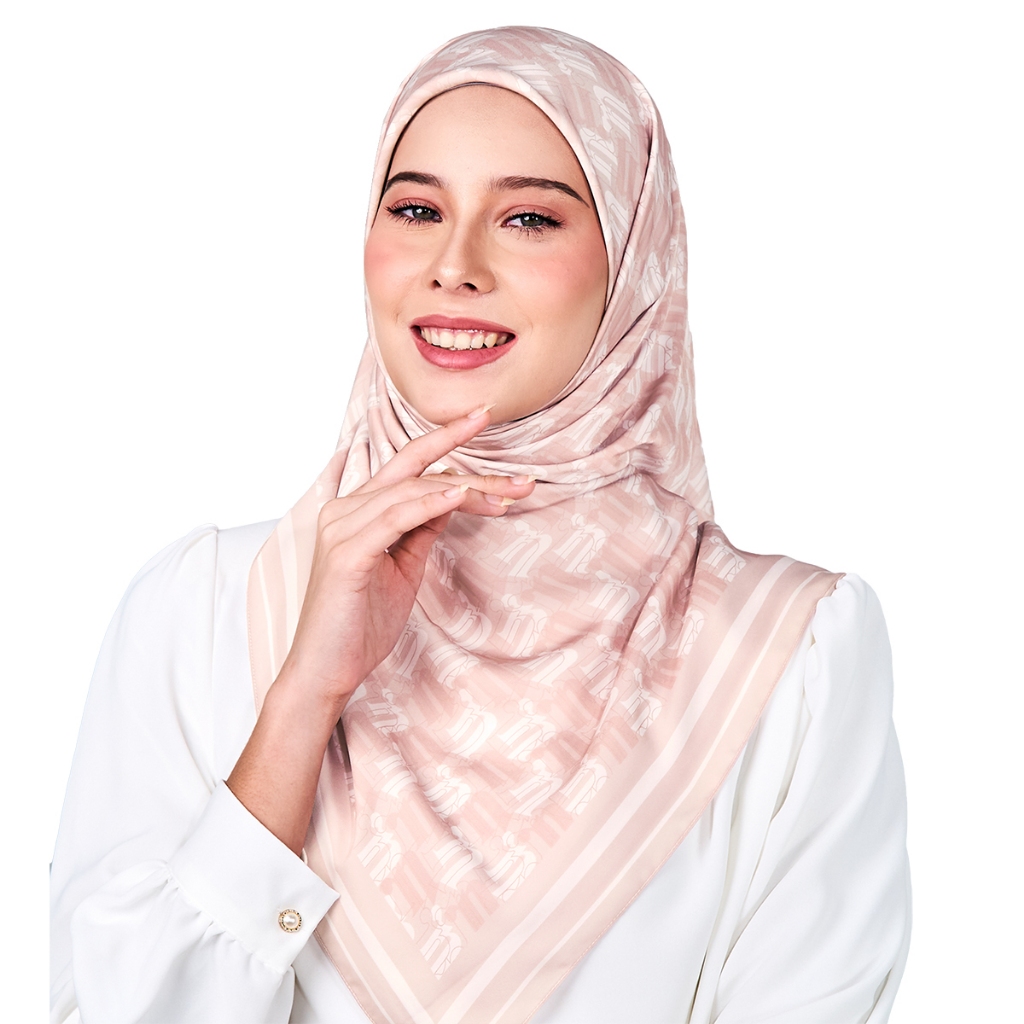 naelofar Monogram Matte Satin Square | Shopee Malaysia