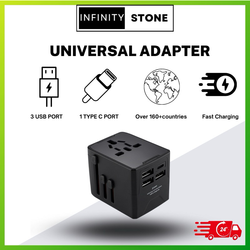 INFINTYSTONE 3 IN 1 Universal Adapter Travel International Adapter ...