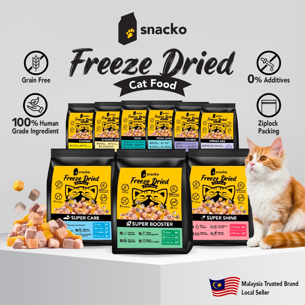 Snacko Booster Gemuk Kucing 1KG Freeze Dried Food Makanan Gemuk boster ...
