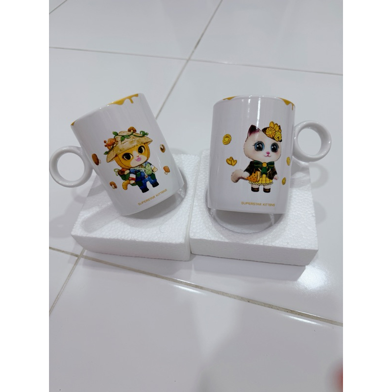Cute Cat kucing comel mug cawan, cup 2pc set猫咪马克杯两件套 | Shopee Malaysia