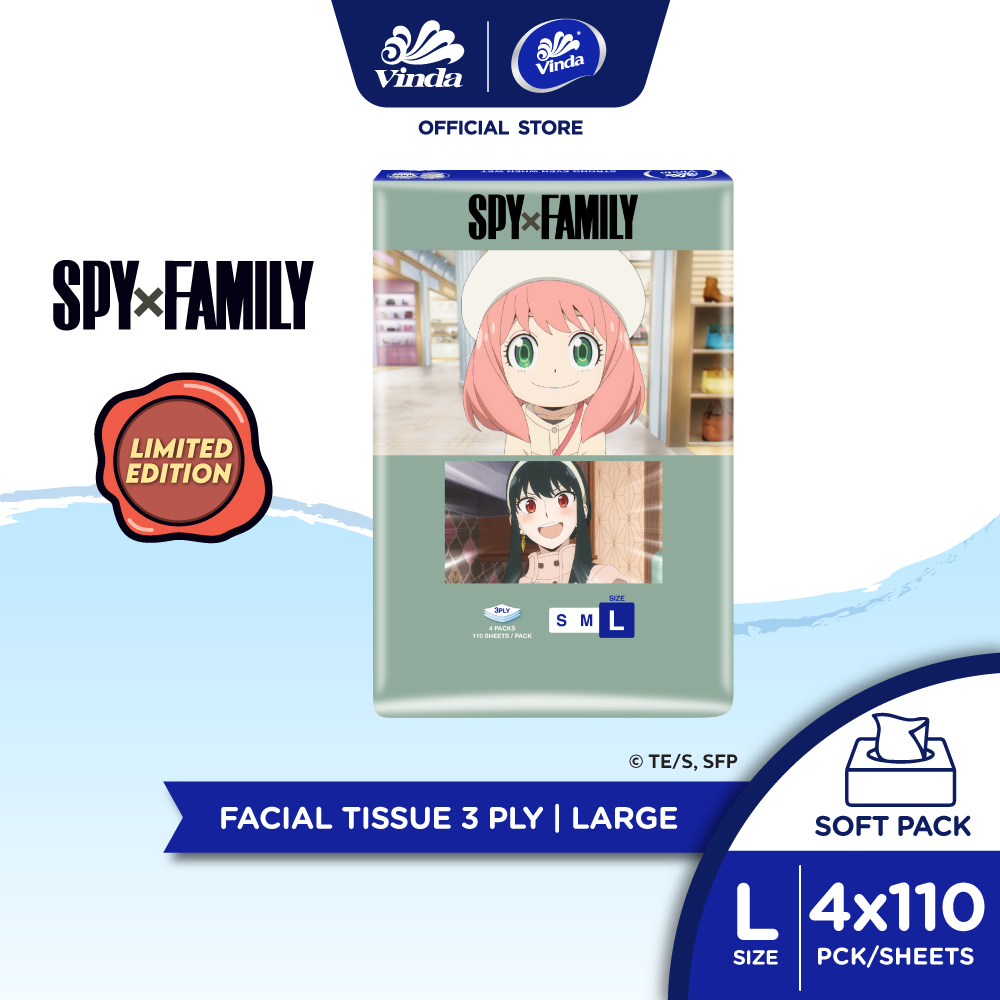 FREE SHIPPING TO W.M VINDA FACIAL TISSUE Size L (4 X 110PLY)(Random ...