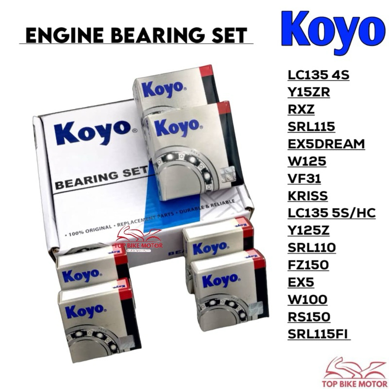 KOYO ENGINE BEARING SET RXZ KRISS EX5 DREAM SRL W125 LC135 Y15ZR Y125 ...