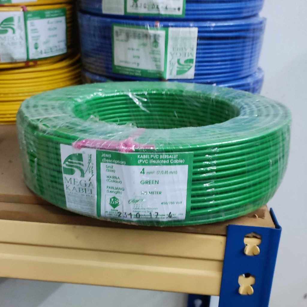 【Loose Cut】Mega Kabel 4mm Insulated PVC 100% Pure Copper Cable *SIRIM ...