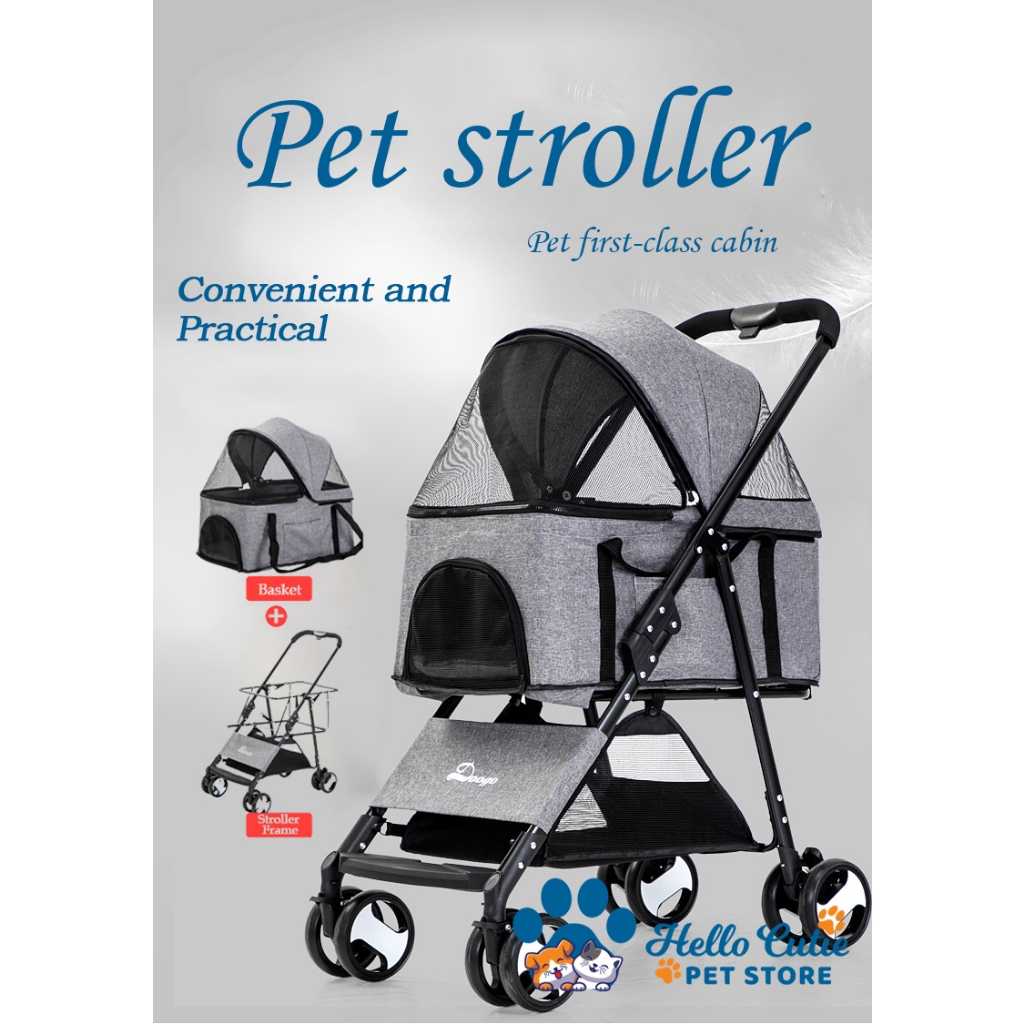 Hello Cutie-Model:DTC802 20KG Four-Wheel Pet Stroller Cat Dog Stroller ...