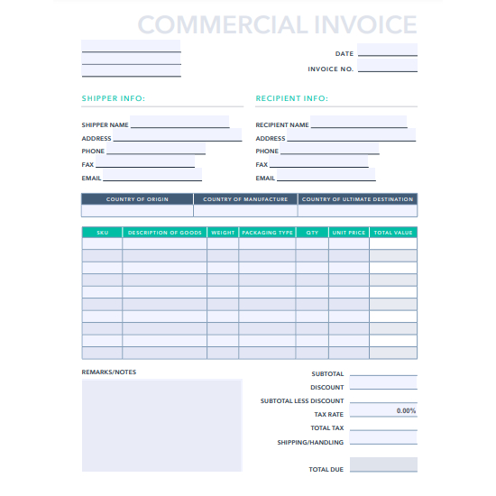 (Template) Commercial Invoice | Shopee Malaysia