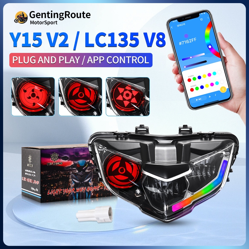 Y15ZR V2 LC135 V8 Lampu Depan Head Light Y15 V2 LCV8 Fi Custom LED Headlamp Front Lamp APP ...