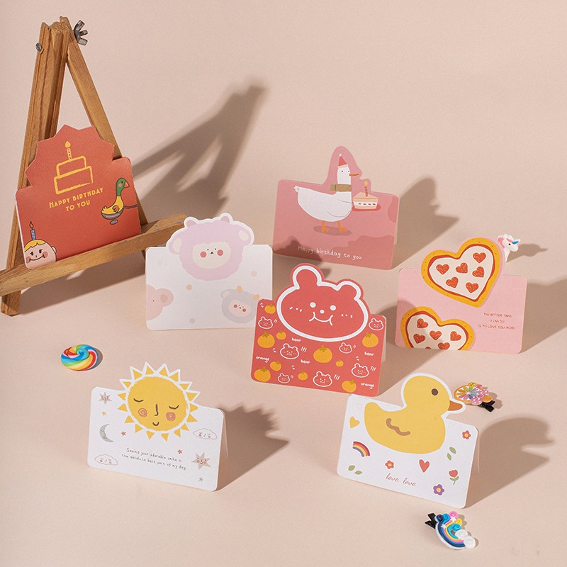 Cute Cartoon Greeting Card (#3) Best Wishes Gift Message Cards Kad ...