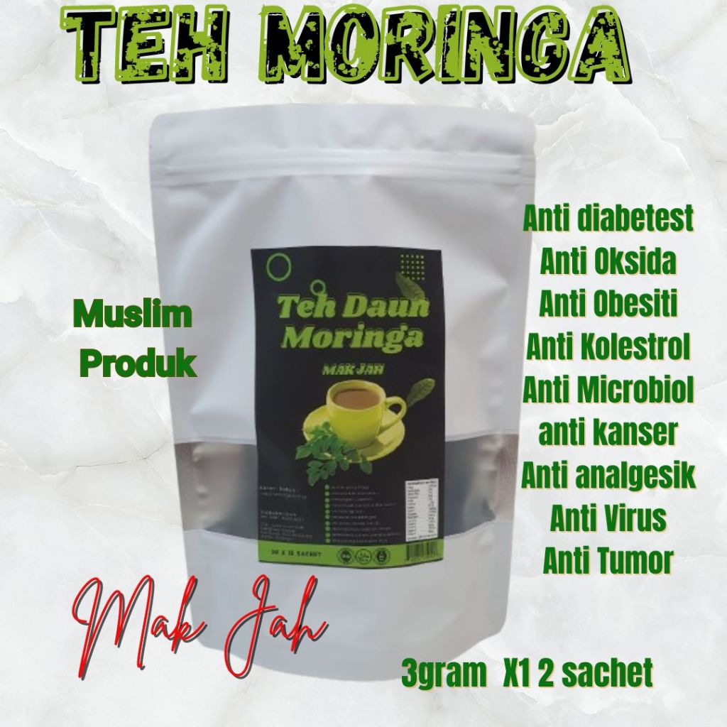 TEH moringa oleifera-12 UNCANG/ dry Moringa tea /TEH DAUN KELOR 3gram ...