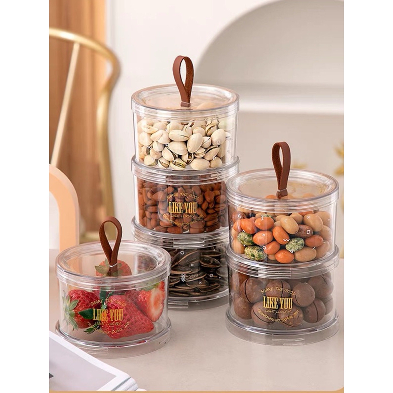 Round Stackable Food Cosmetic Stationery Container Stackable Canister ...