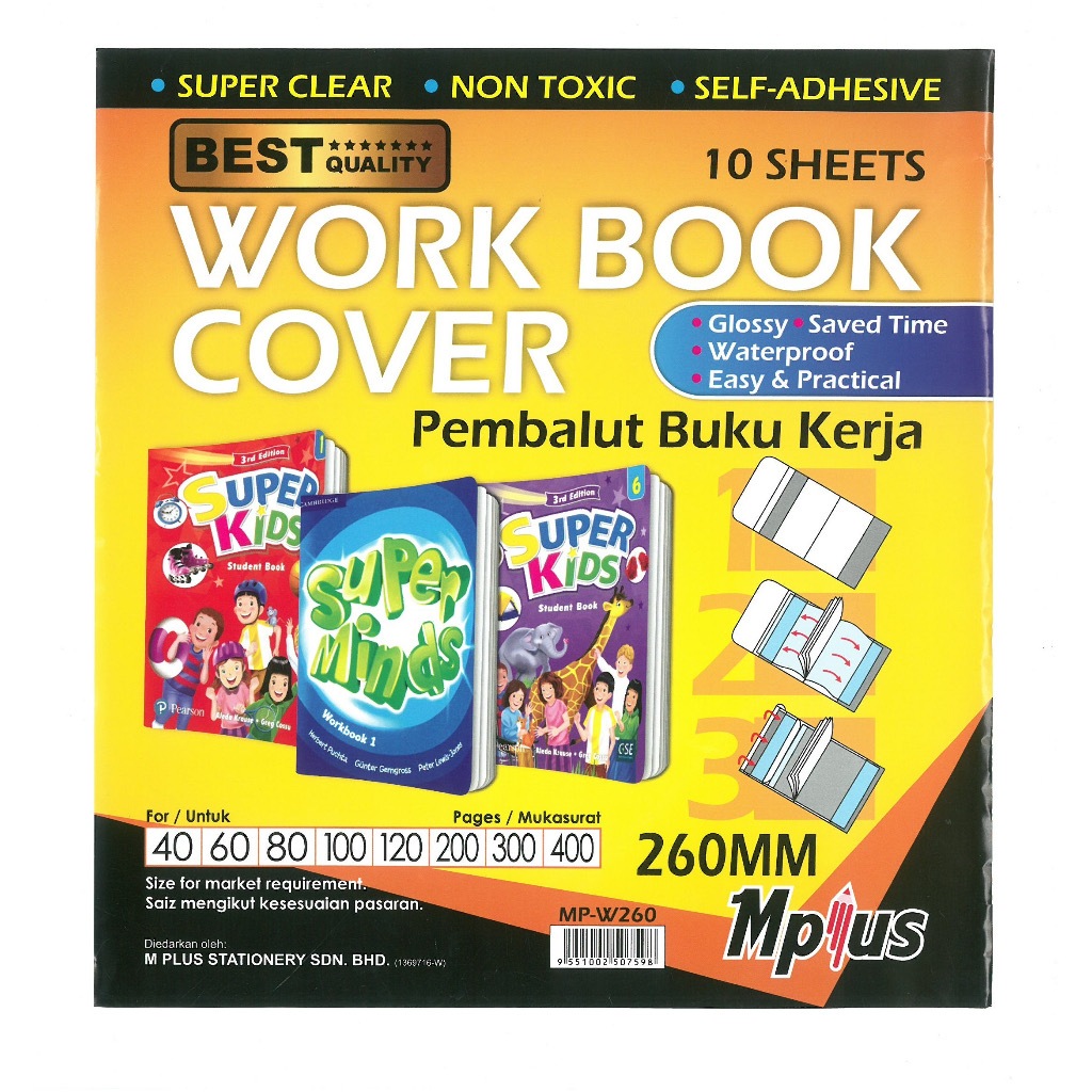 260mm Thick PVC Clear Revision Activity Book Cover / Pembalut Buku 10'S ...