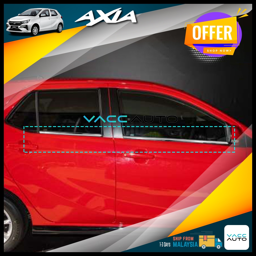 Perodua Axia 2nd Gen 2023 - 2024 Chrome Lower Window Frame Cover Trim ...
