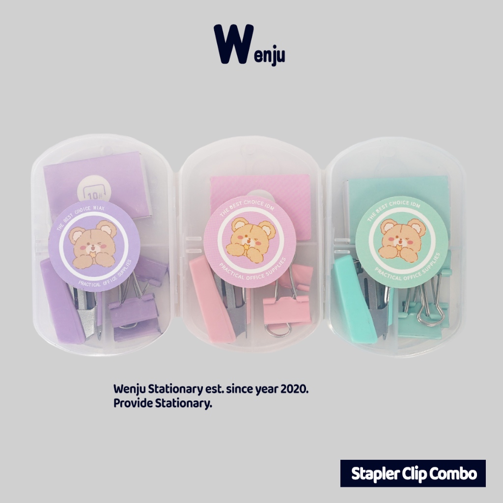 WENJU | Mini Stapler Clipper Combo (3colours) | Shopee Malaysia