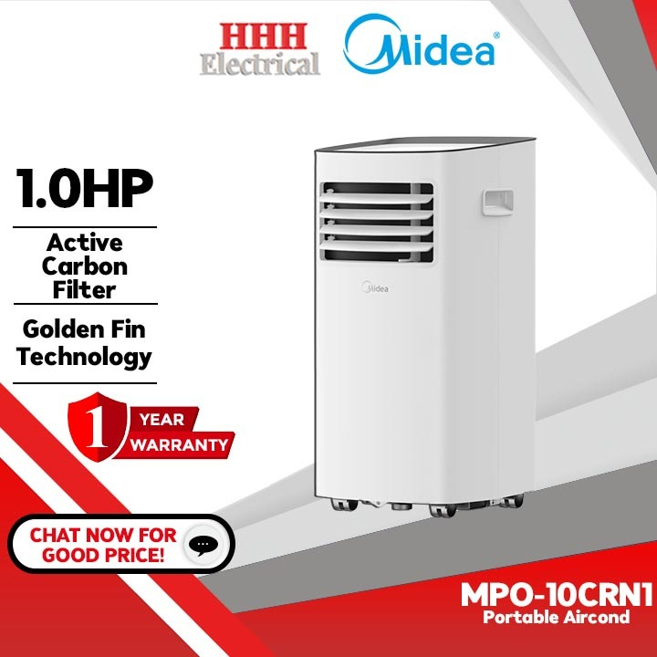 Midea Portable Air Conditioner 1.0HP With Golden Fin Technology MPO ...
