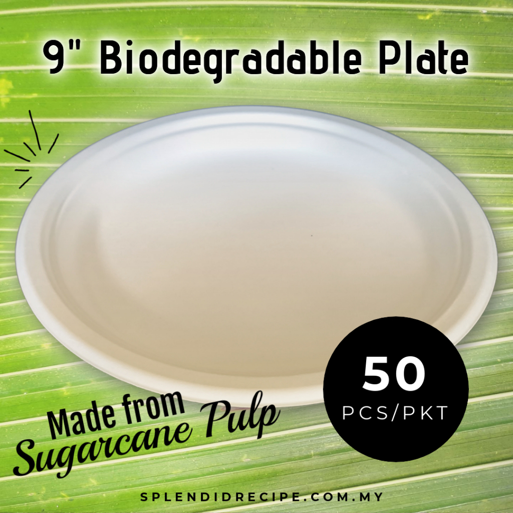 9" Biodegradable Plate | Disposable Take Away Plant Based Made from ...
