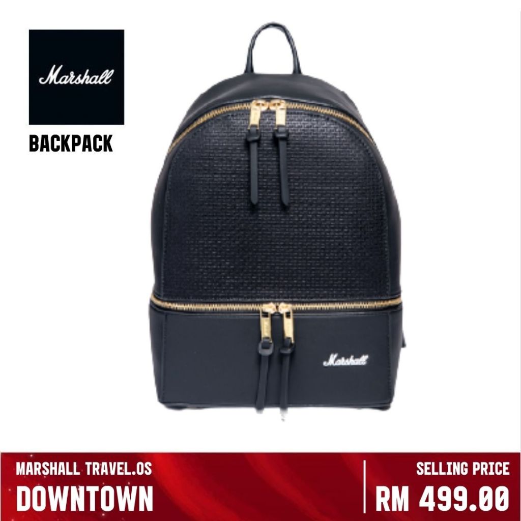 [CLEARANCE SALE] Marshall Downtown Premium Leather Backpack - Black ...