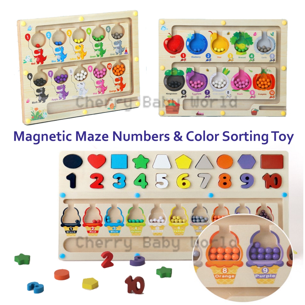 Magnetic Colour and Number Matching Maze Montessori Early Learning ...